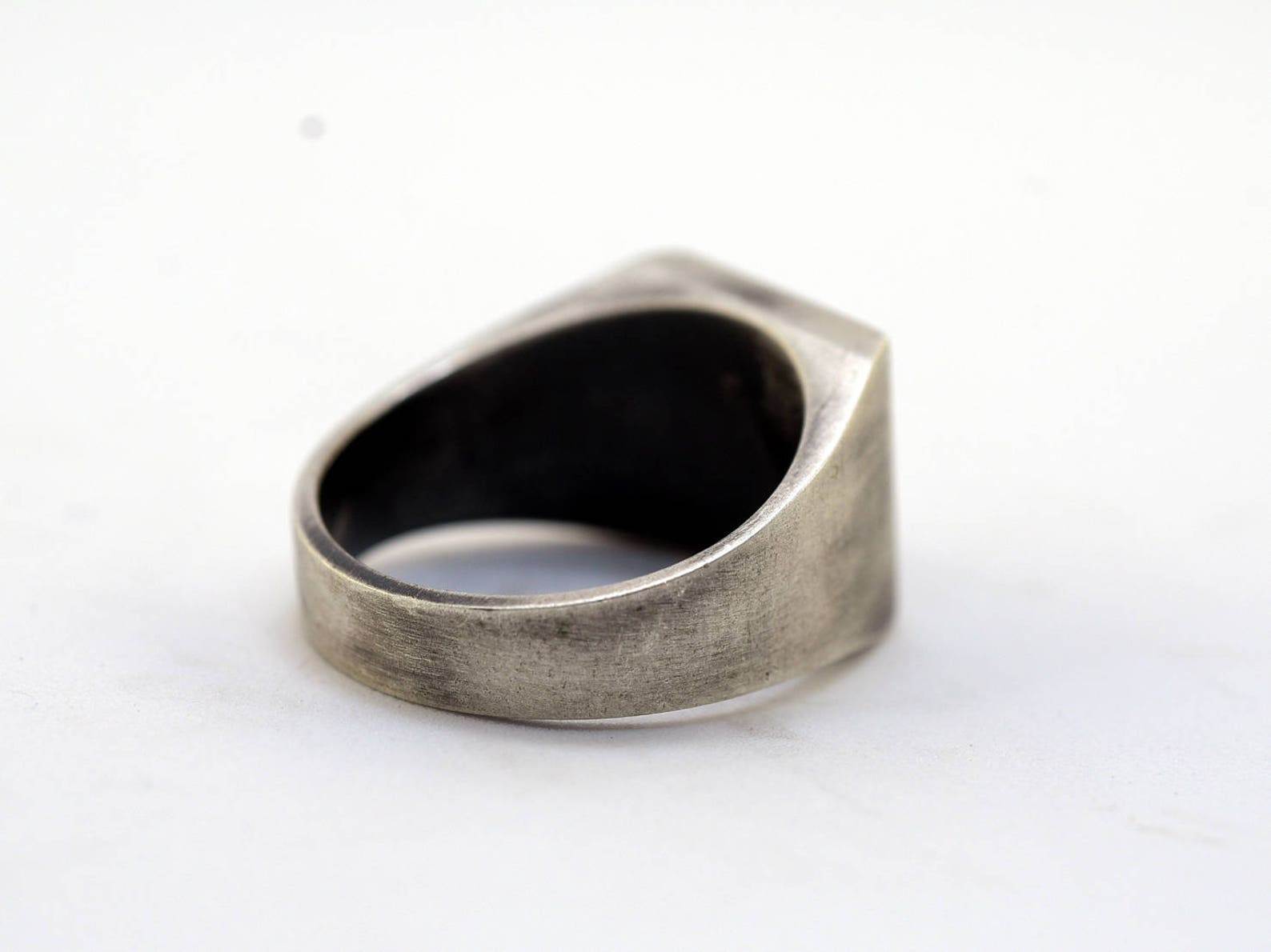 Square Lava Signet-black Lava Ring-lava Ring-lava Signet - Etsy