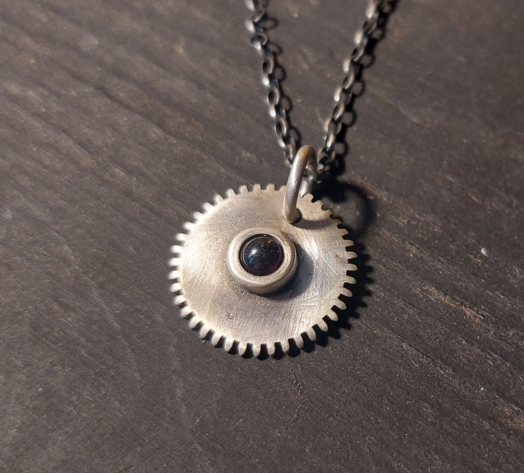 Studio Sale-ozzy G-gear-silver Gear Necklace-industrial Design-gear ...