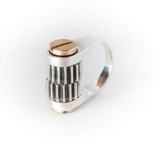 Double Silver Gear Ring-cool-statement-industrial Designed Jewelry-gal Barash - Etsy