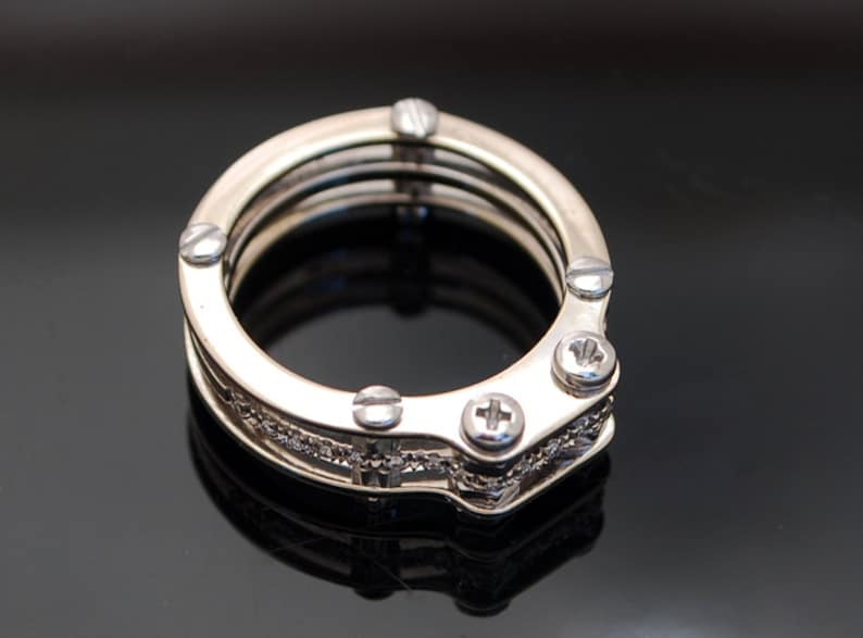 V3 Diamonds-connected Engagement Ring-steampunk Engagement - Etsy Israel