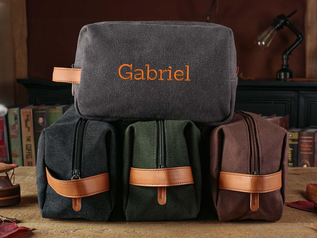 Personalized Men’s Toiletry Bags, Groomsmen Toiletry Bags, Embroidered ...