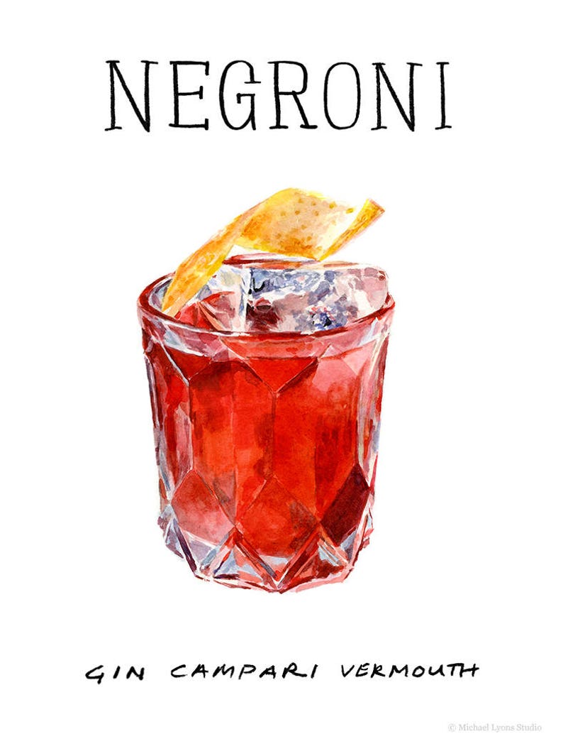 Negroni Framed Cocktail Print 9x12 Framed Print - Etsy