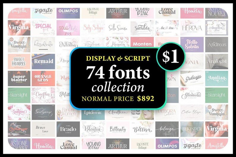 Display and Script Font Collection - Etsy