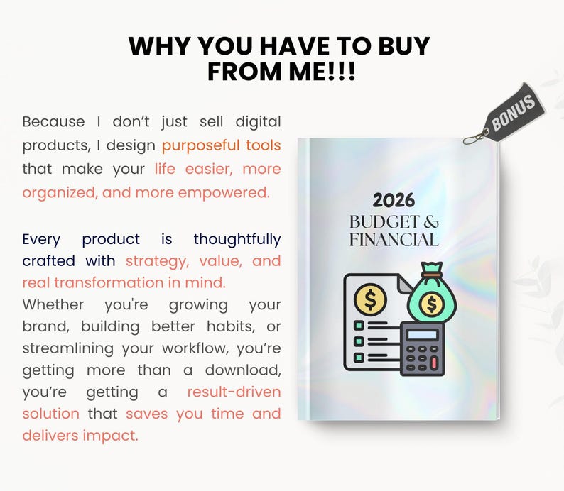 2026 Budget Planner & Financial Goals Tracker - Elegant Money ...
