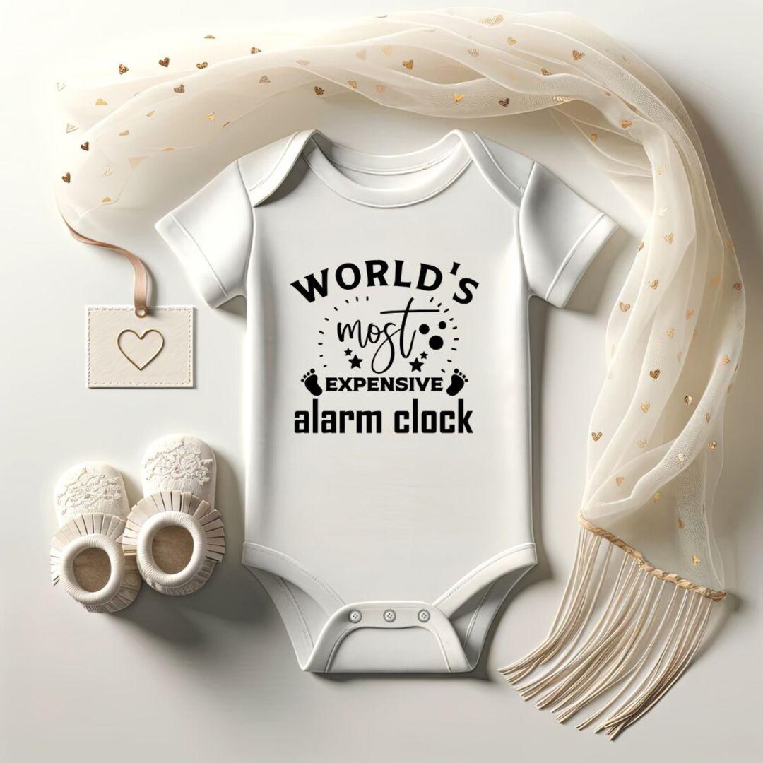 World's Most Expensive Alarm Clock Baby Bodysuit - Funny Newborn Onesie ...