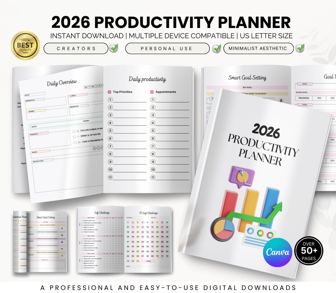 2026 Ultimate Productivity Planner & Goal Setting Journal for Time ...