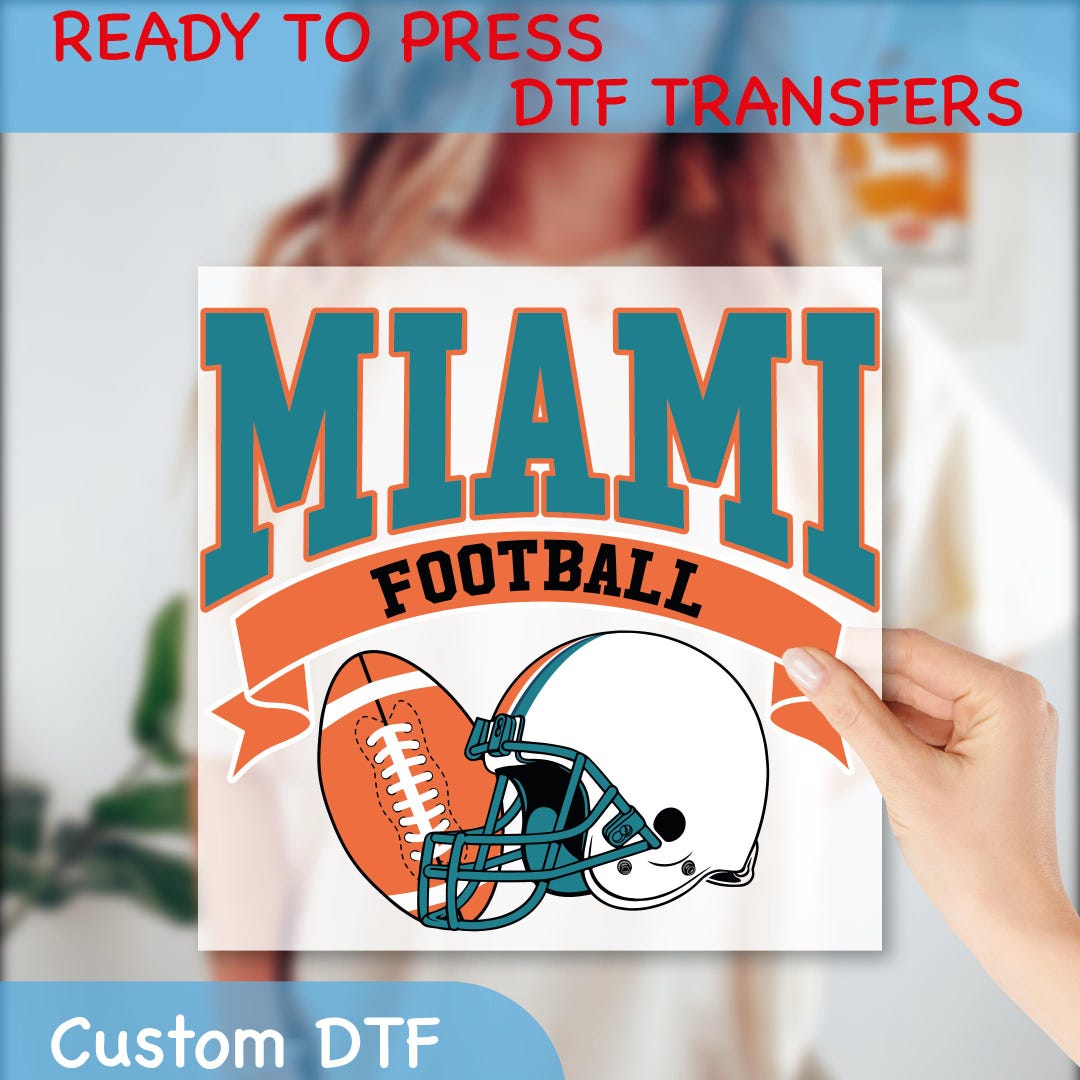 Miami Football Direct to Film Transfers, Sports Team Home Craft Iron on ...
