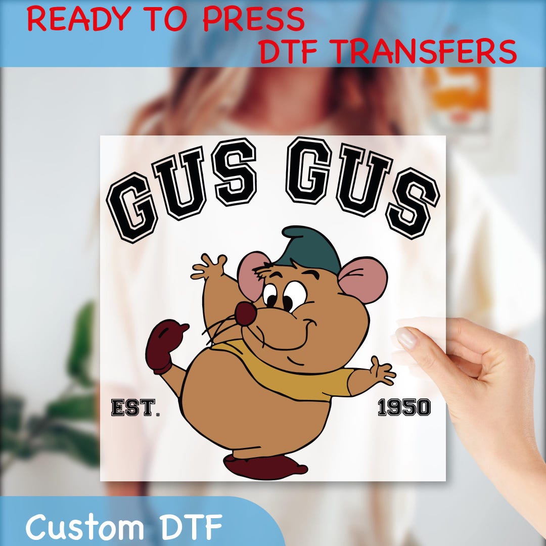 Disney Gus Gus DTF Transfer, Cute Gus Gus Ready to Press, Disneyland ...