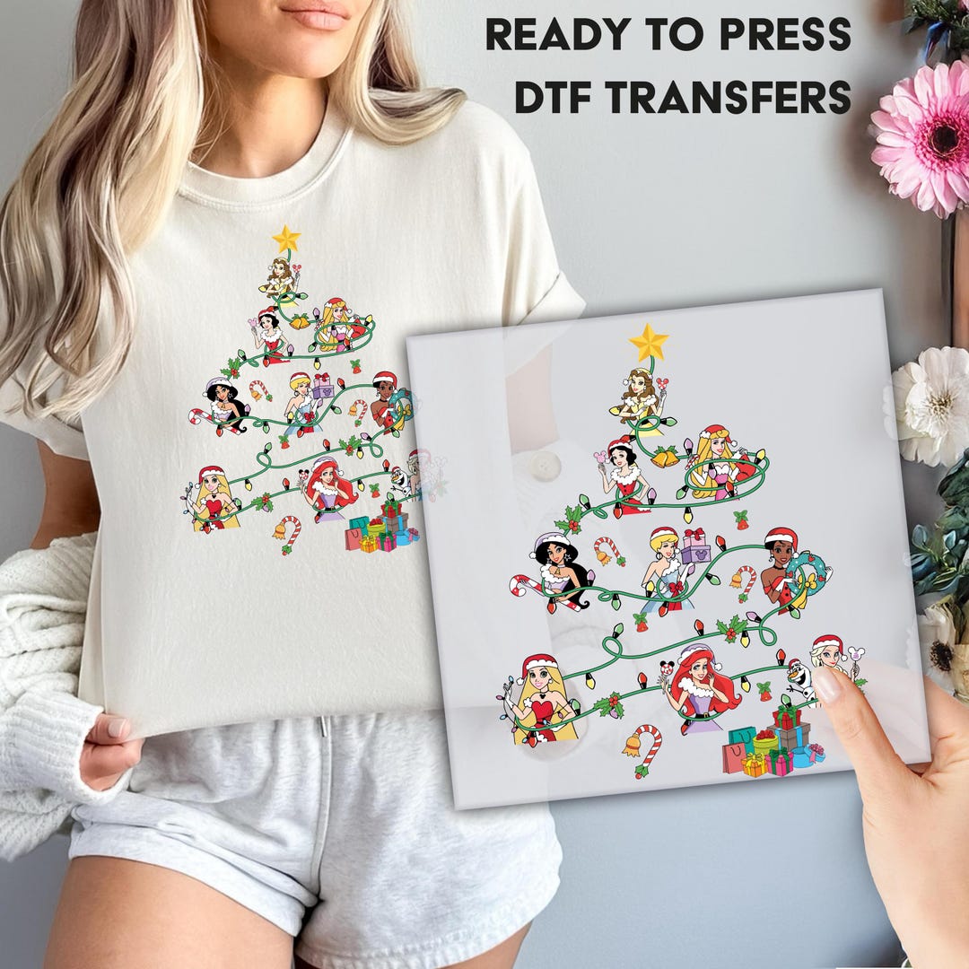 Disney Princess Tree DTF Transfer, Ready to Press, Heat Transfer ...