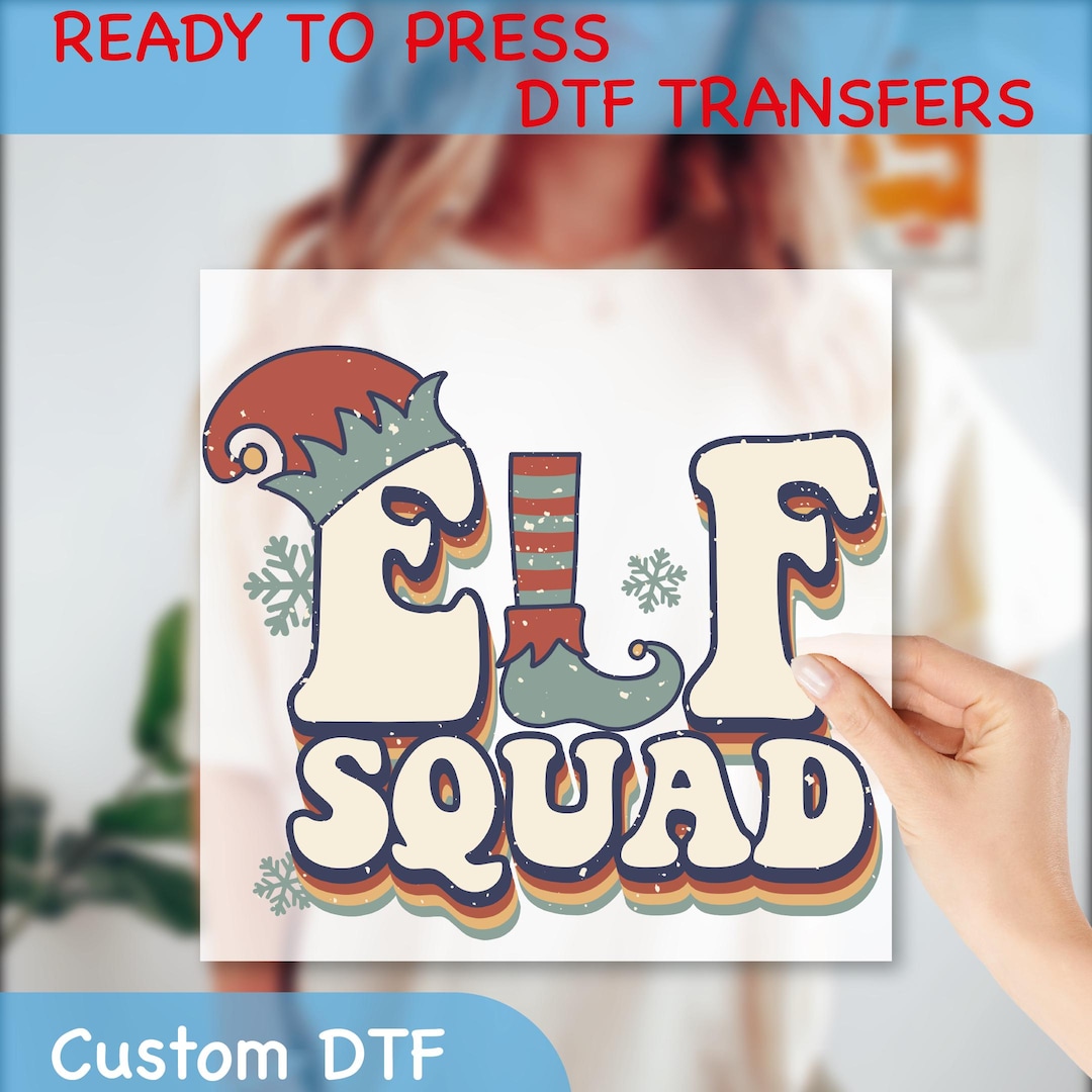 Retro Elf Squad Dtf, Elf Feet Dtf, Elf Christmas Print Dtf Pres, Merry ...