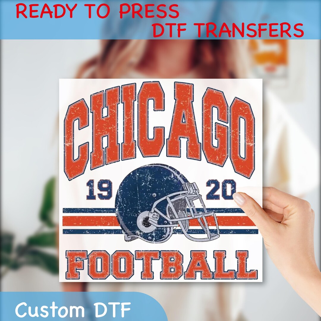 Retro Chicago Football DTF Transfers, Vintage Chicago Ready to Press ...