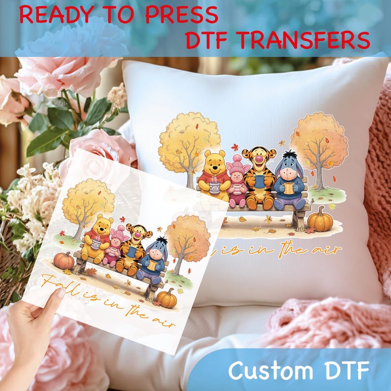 Retro Disney Winnie the Pooh Fall Ready to Press, Fall DTF Transfer ...