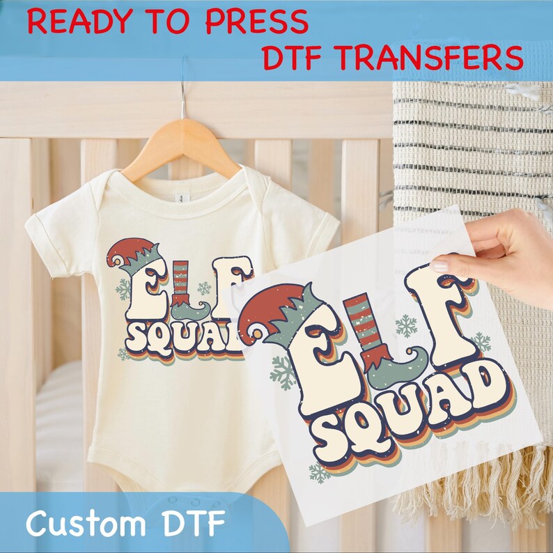Retro Elf Squad Dtf, Elf Feet Dtf, Elf Christmas Print Dtf Pres, Merry ...
