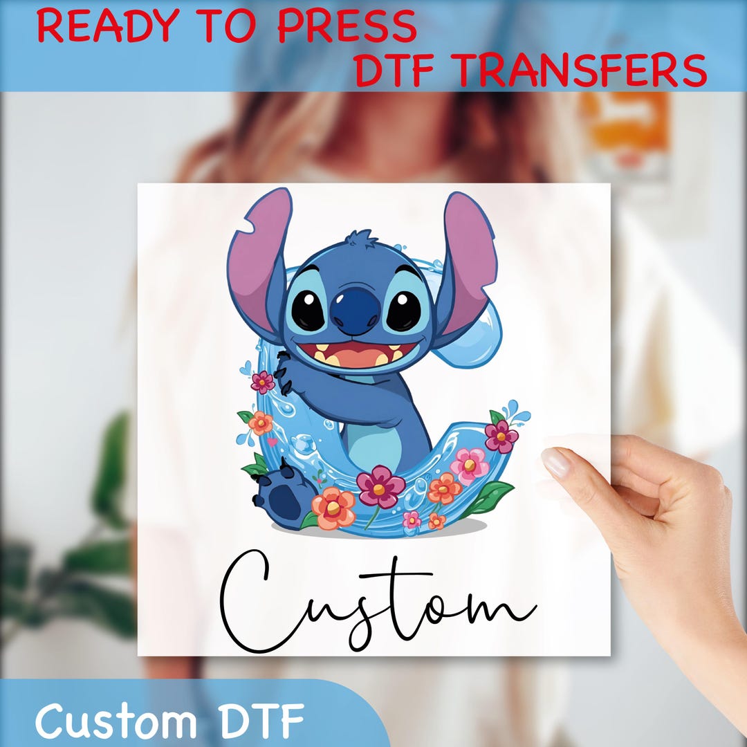 Disney Stitch Alphabet Name Dtf, Disney Custom Name Stitch Dtf Transfer ...