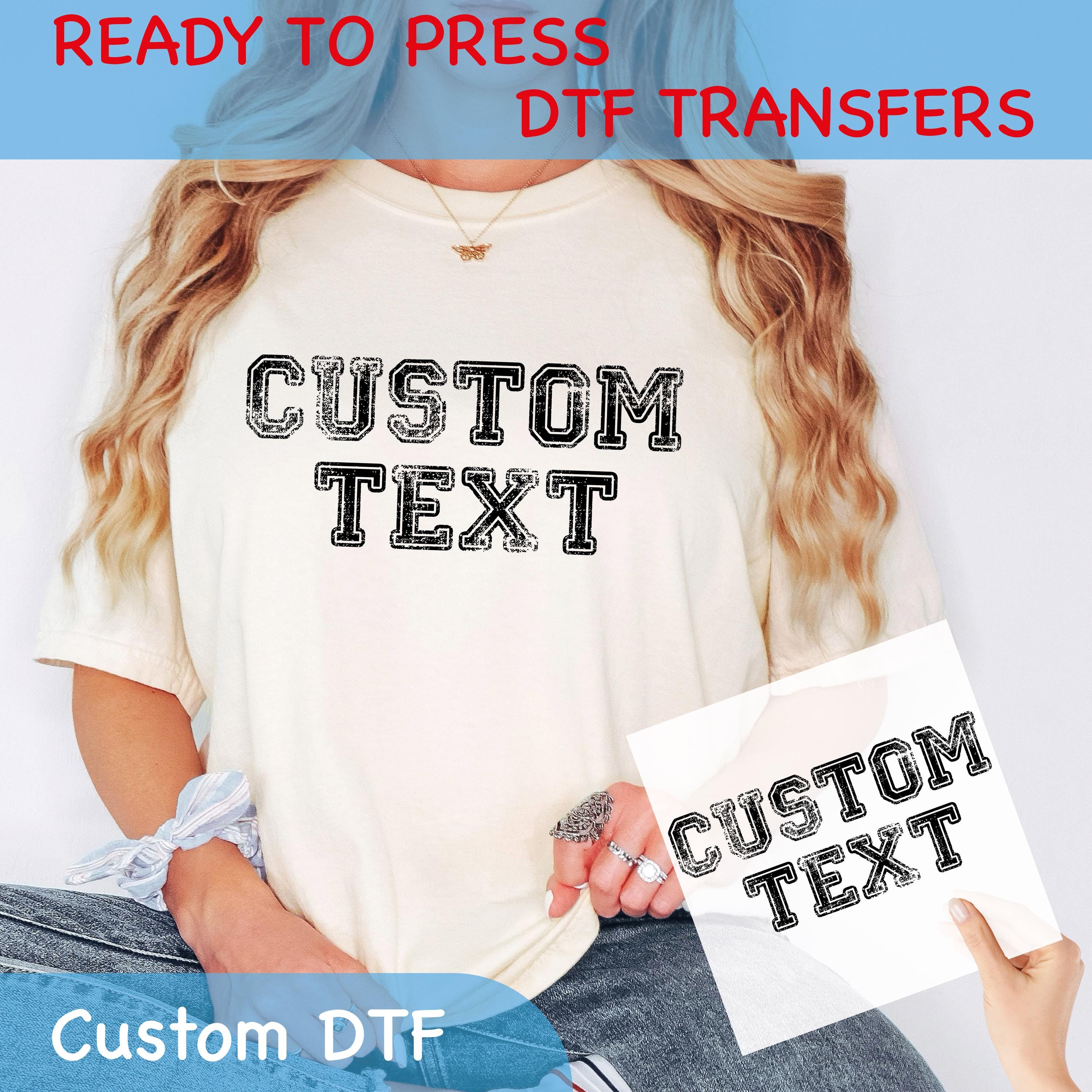 Custom Text Iron on Transfer, Personalized Name DTF Iron on Transfer ...