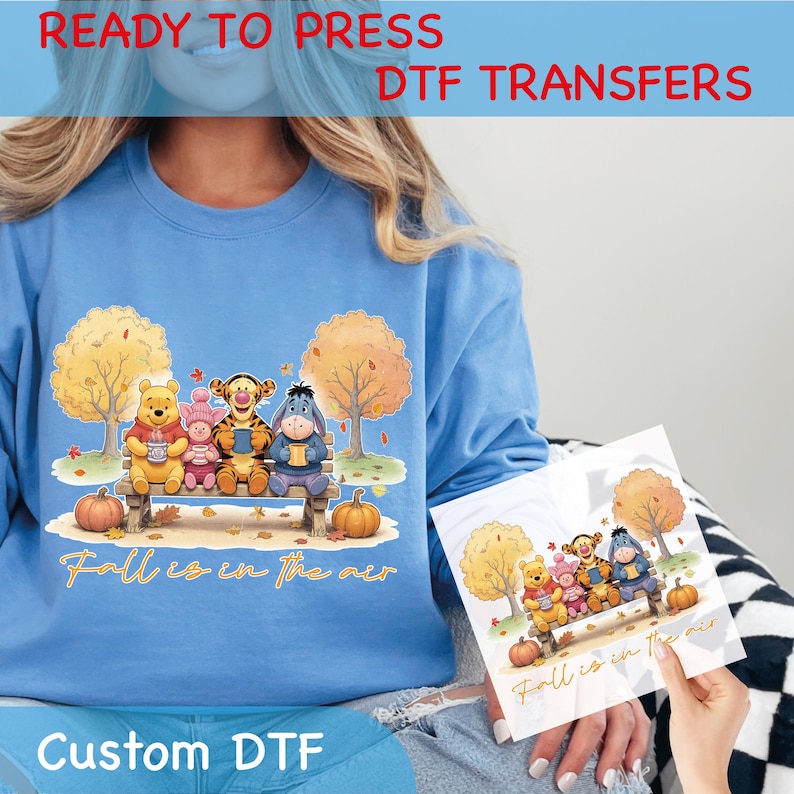 Retro Disney Winnie the Pooh Fall Ready to Press, Fall DTF Transfer ...