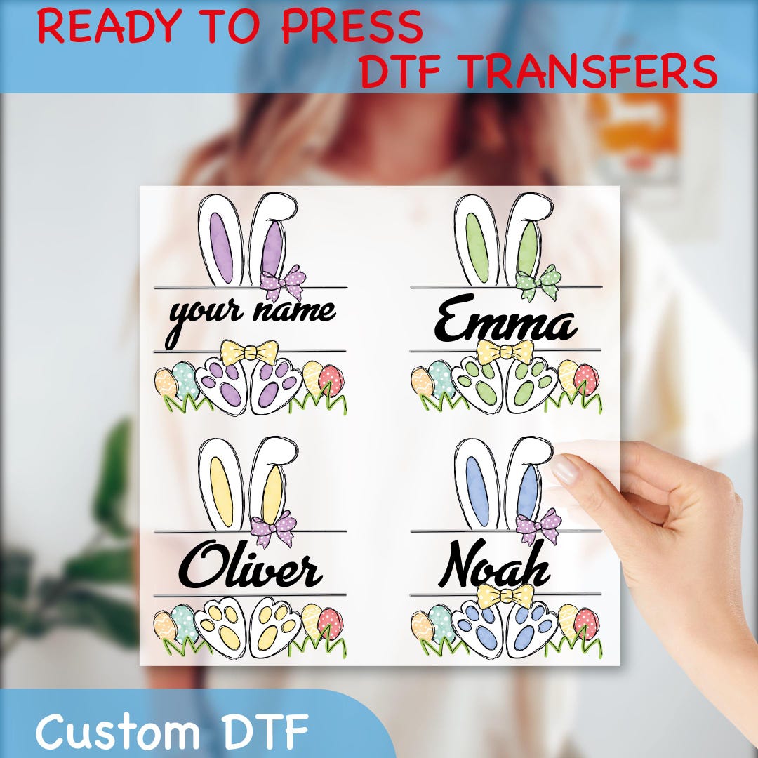 Custom Coquette Easter Ready to Press, Personalized Kid's Easter Dtf ...