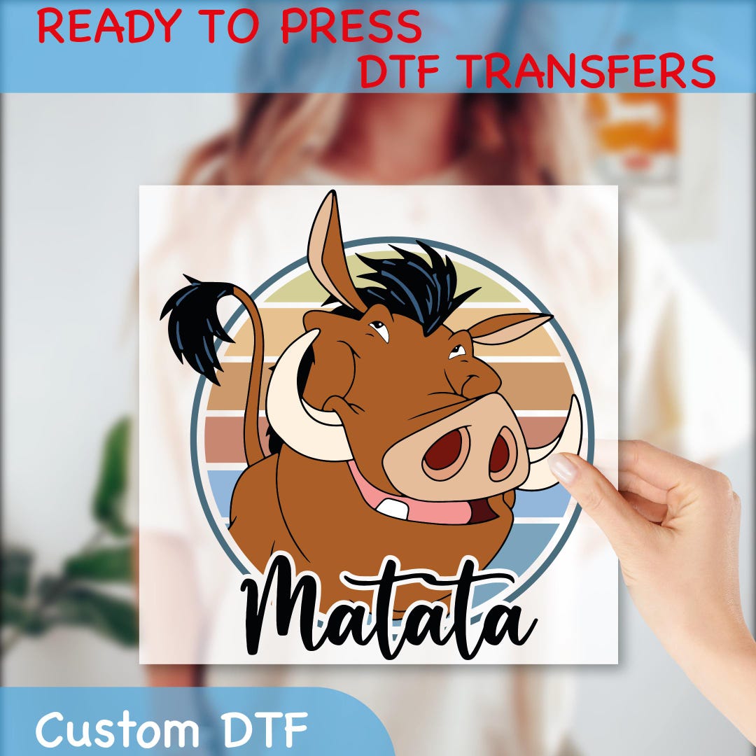 Disney Hakuna Matata Iron on DTF Transfer Decal, Disney Matata Animal ...