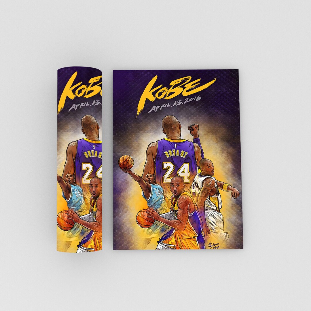 Kobe Bryant Poster, Kobe Bryant Print, Black Mamba Kobe Poster, Vintage ...