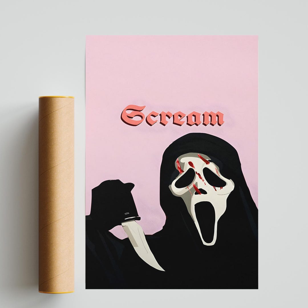 Scream Poster, Scream Print, Scream Wall Art, Halloween Artwork, Ghostface Art Print, Office ...