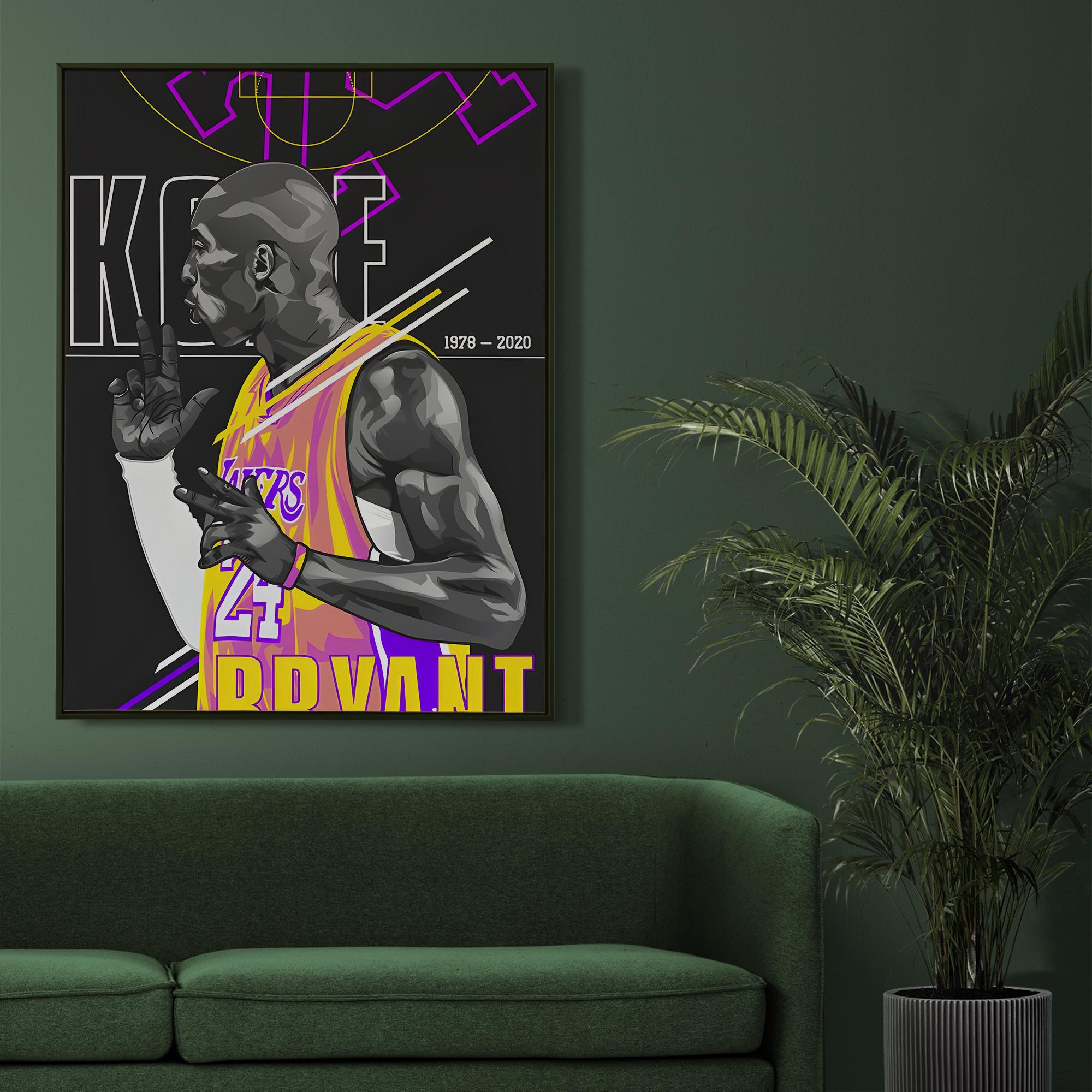 Kobe Bryant Poster, Kobe Bryant Print, Black Mamba Kobe Poster, Vintage ...