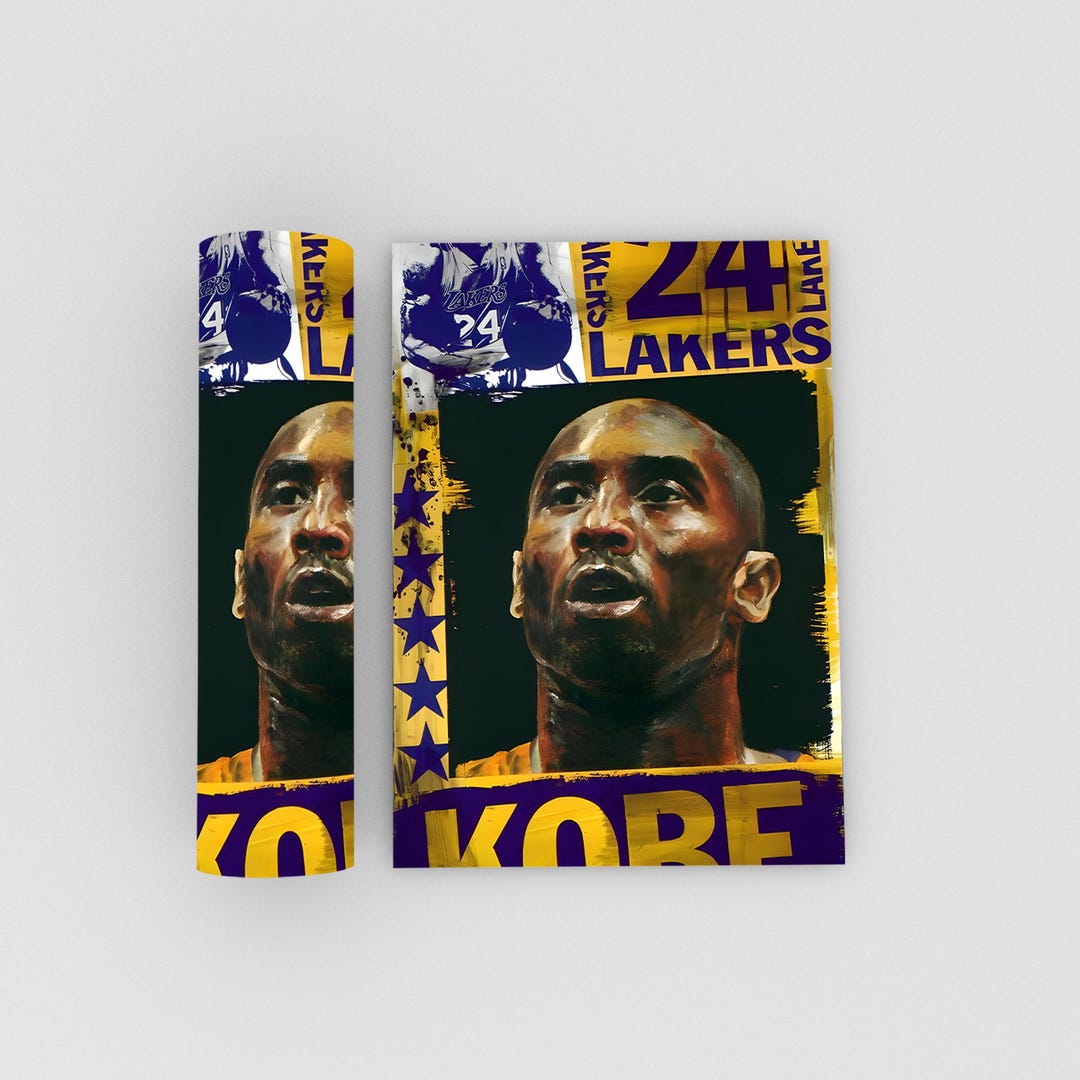Kobe Bryant Poster, Kobe Bryant Print, Black Mamba Kobe Poster, Vintage ...