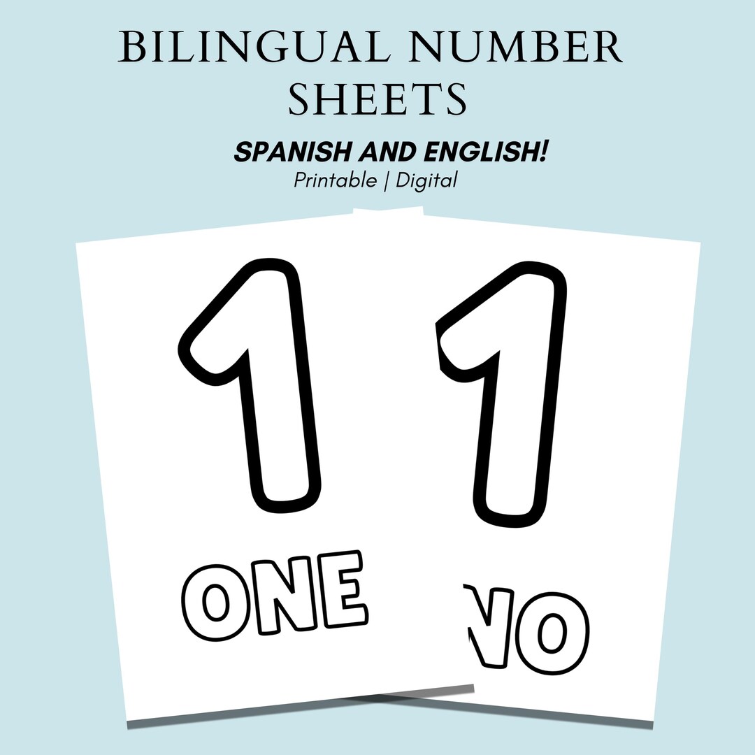 Learn Numbers 1-10 in English and Spanish for Kids Bilingual Worksheets ...