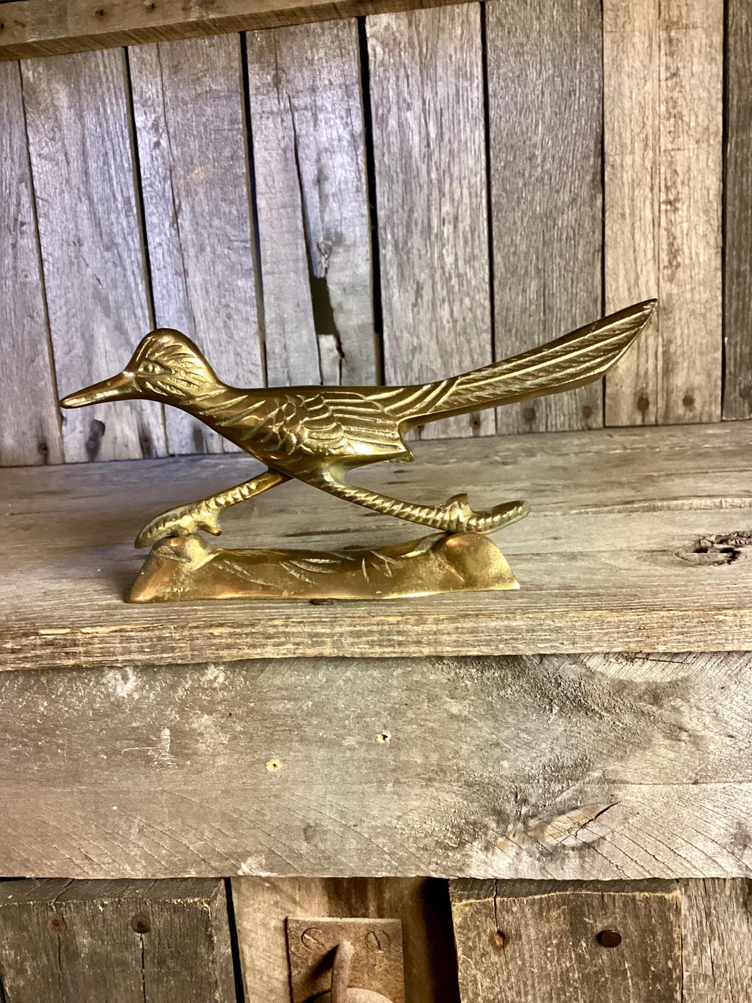 MCM Brass Roadrunner Bird Figurine - Etsy