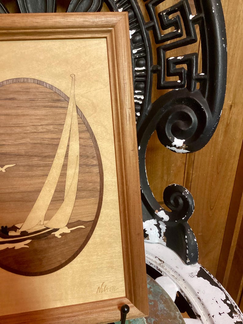 Vintage Hudson River Inlay Marquetry by Jeff Nelson - Etsy