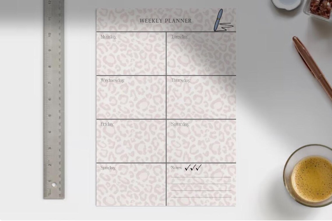 Chic Leopard Print Weekly Planner | Printable & Digital Planner ...