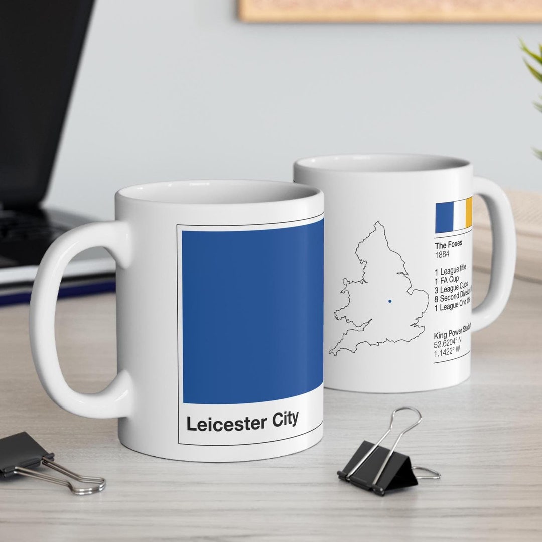 Leicester City Colours and Trophies Mug LCFC Minimalist Mug Clean ...