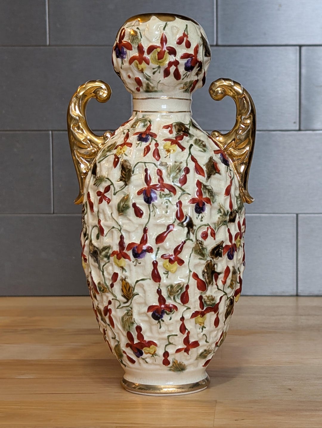 Antique FISCHER BUDAPEST Art Pottery Floral Vase Budapest Hungary ...