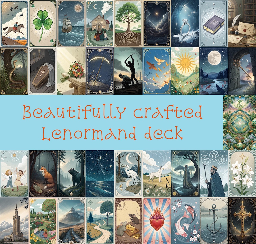 Lenormand Oracle Card Deck, Printable 36-card Set, Instant Download ...