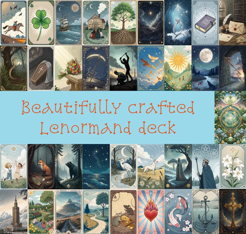 Lenormand Oracle Card Deck, Printable 36-card Set, Instant Download ...