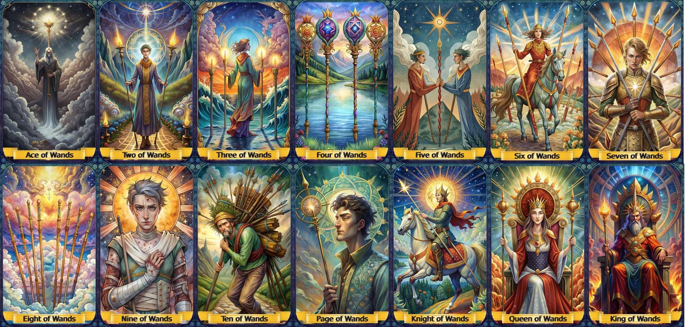 Tarot Card Bundle Printable, Complete Set, Digital, 78 Cards, High ...