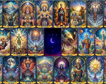 Tarot Card Bundle Printable, Complete Set, Digital, 78 Cards, High ...