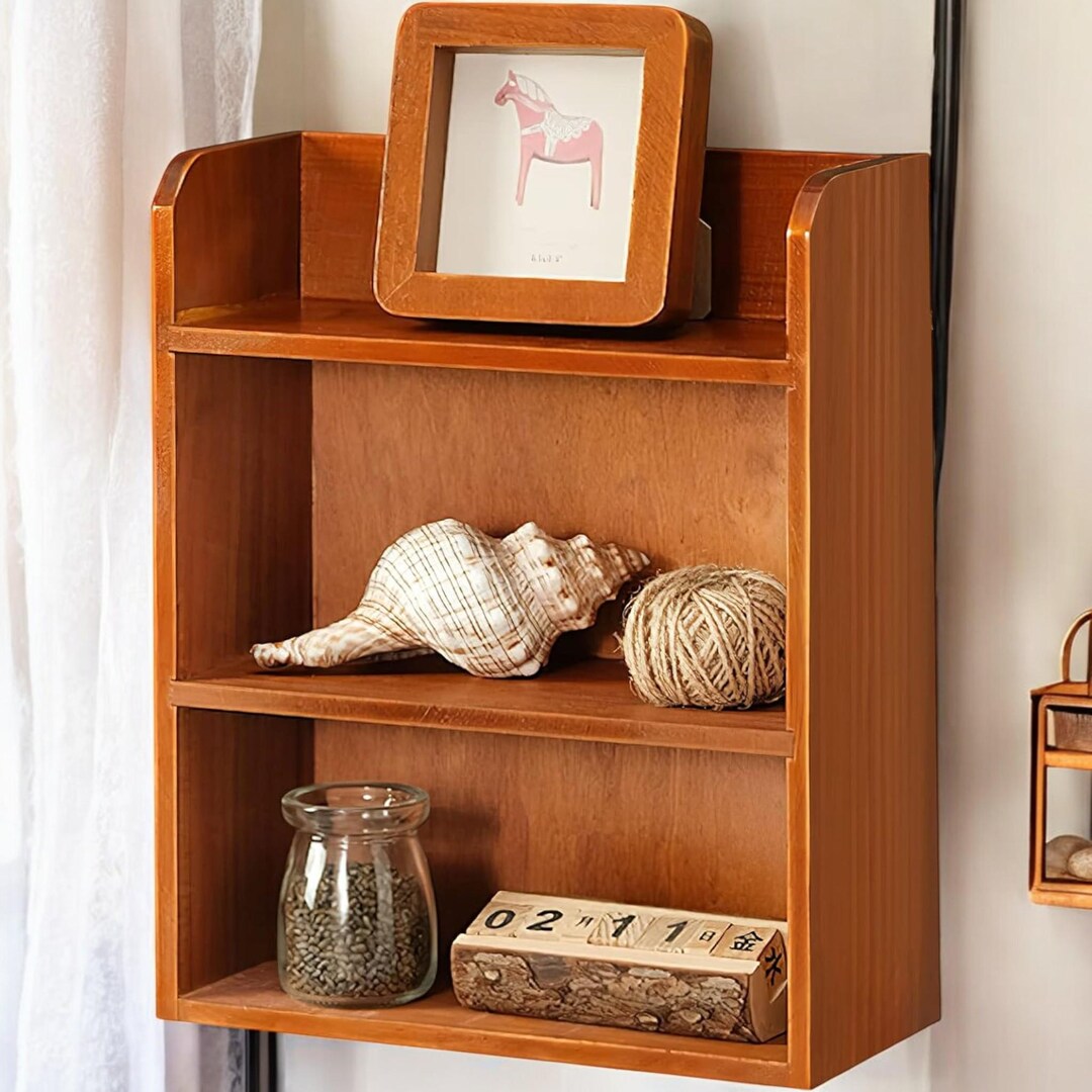 3 Tier Wooden Display Shelf | Freestanding or Wall Mounted Shadow Box ...