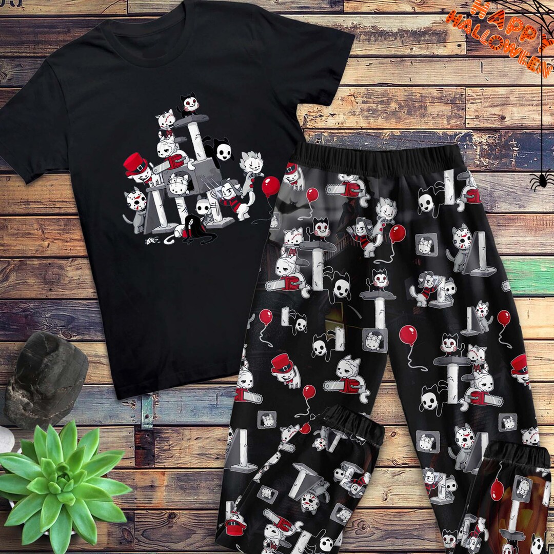 Characters Horror Movie Pajamas Set, Cats Horror Movie Pajamas Set ...