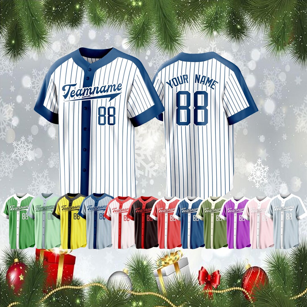 Custom Stripe Baseball Jersey Personalized Team Name and Number ...