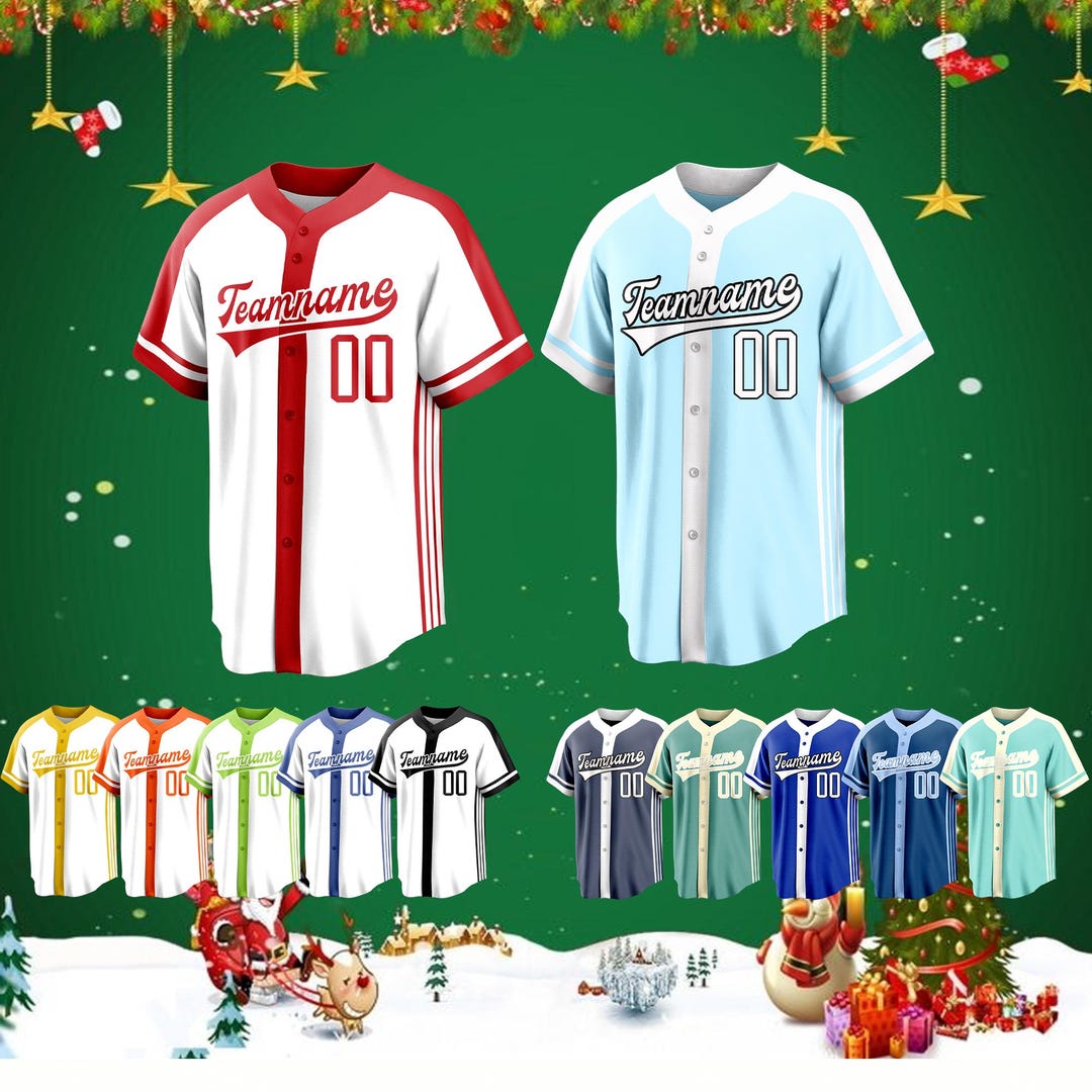 Personalized Custom Baseball Jersey Stitched Team Name and Number Logo ...