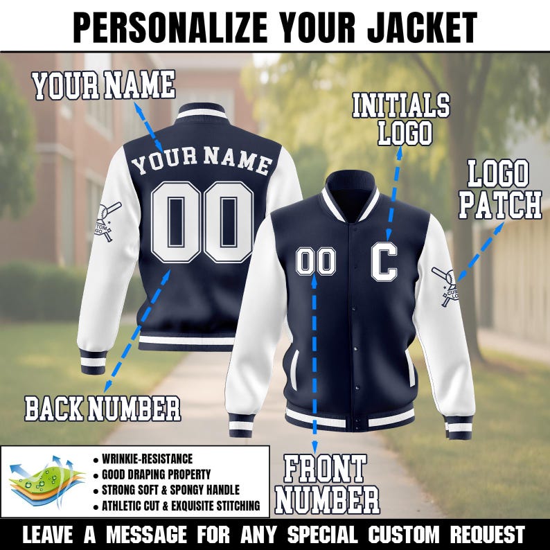 Custom Varsity Jacket–personalized Name, Initials, Number | Classic ...
