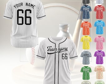 Custom Stripe Baseball Jersey Personalized Team Name and Number ...