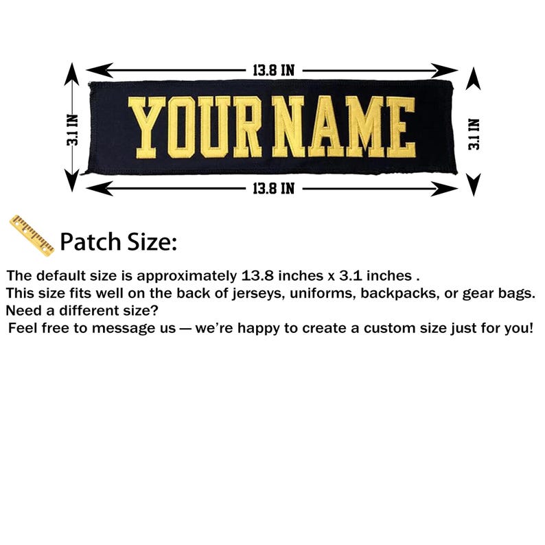 Custom Football Jersey Name Patch – Sew-on Embroidered Name Tag ...