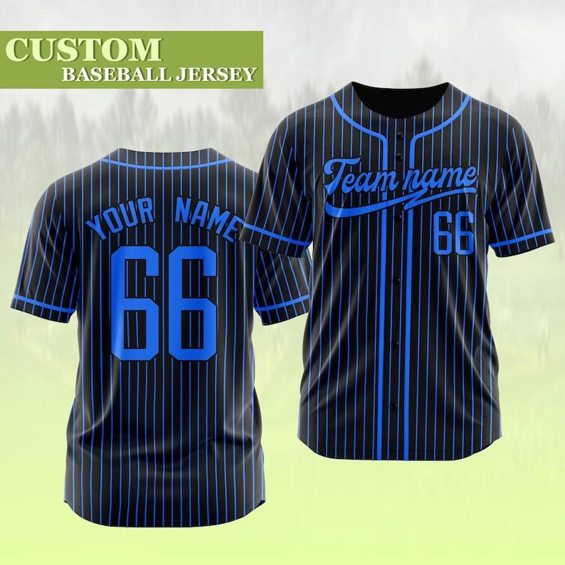 Custom Pinstripe Baseball Jersey Shirt Personalized Team Name and ...