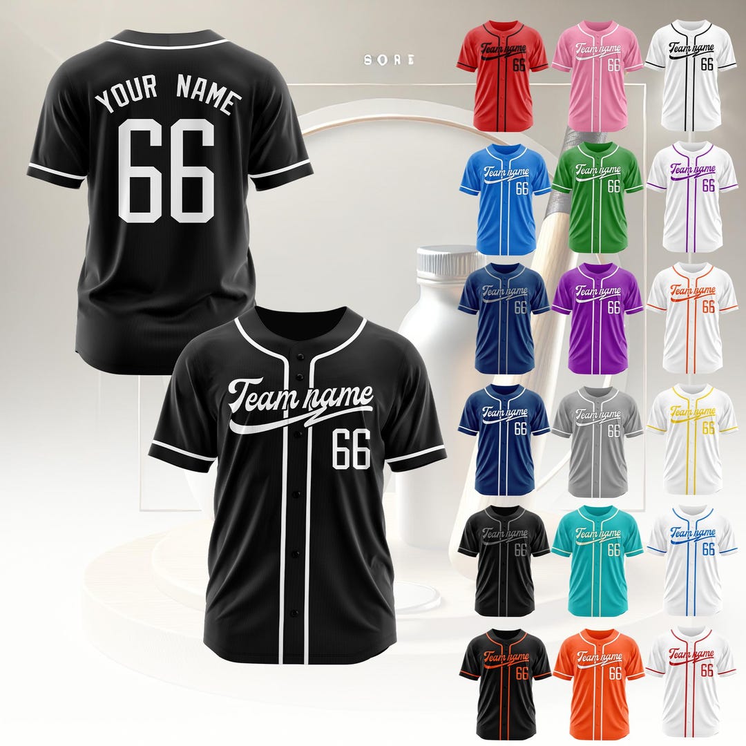Personalized Custom Baseball Jersey Shirt Printed Stitched Team Name ...