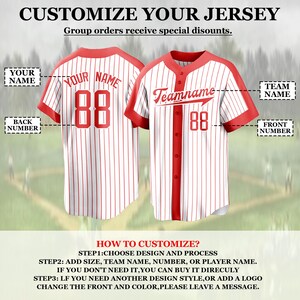 Custom Stripe Baseball Jersey Personalized Team Name and Number ...