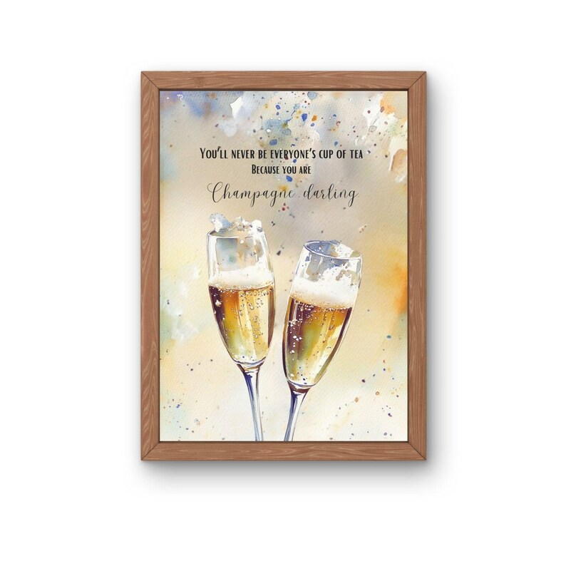 Champagne Darling Inspirational Art Print: Modern Home Decor (digital ...