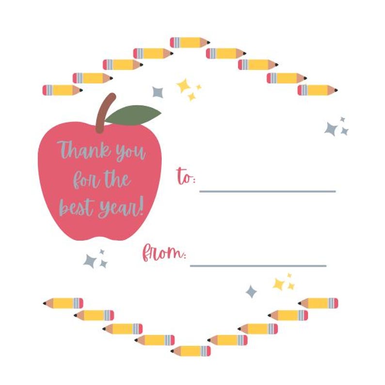 Thanks for a Great Year Gift Tags, Teacher and Staff Gifts, End of Year ...
