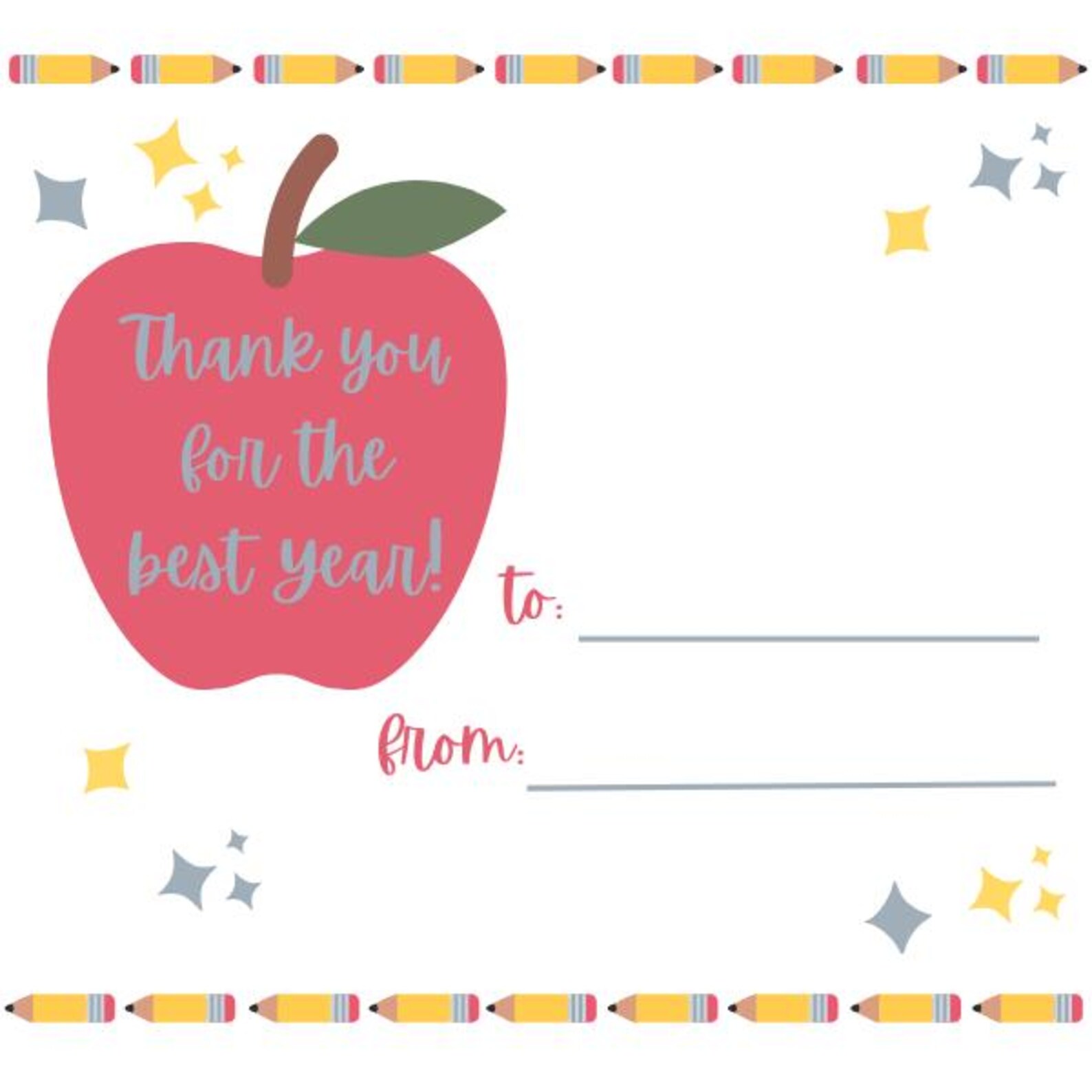 Thanks for a Great Year Gift Tags, Teacher and Staff Gifts, End of Year ...