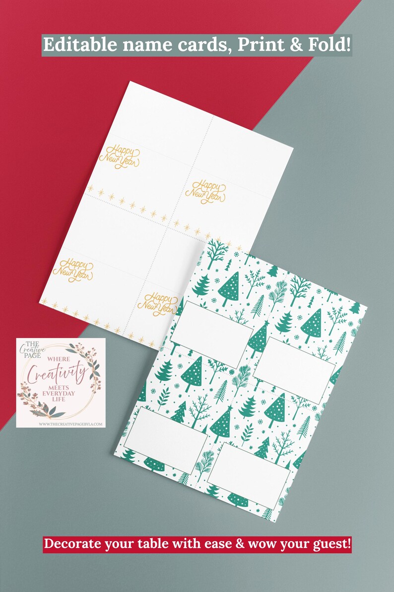Editable Holiday Name Cards, Gift Tags (digital Download) - Etsy